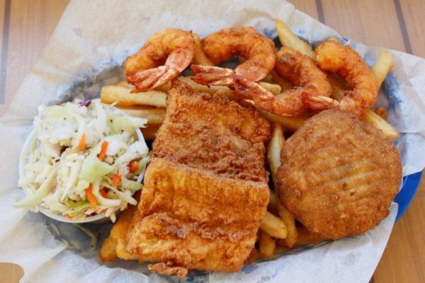Fried Seafood Basket | Atlantic Coast Café Hatteras Island