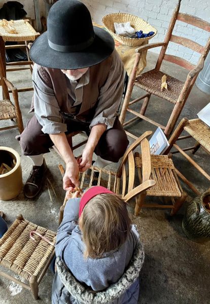Corn Shuck Chair Bottom Weaving | Island Farm | Outer Banks Events
