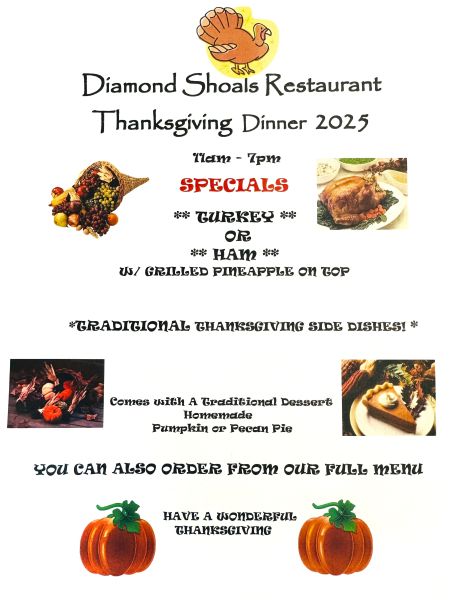 Thanksgiving Dinner | Diamond Shoals Restaurant & Sushi Bar | Outer ...